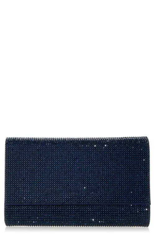 Judith Leiber Fizzoni Beaded Clutch - Silver Navy
