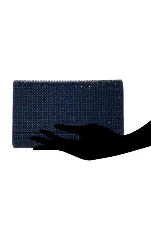 Judith Leiber Fizzoni Beaded Clutch - Silver Navy