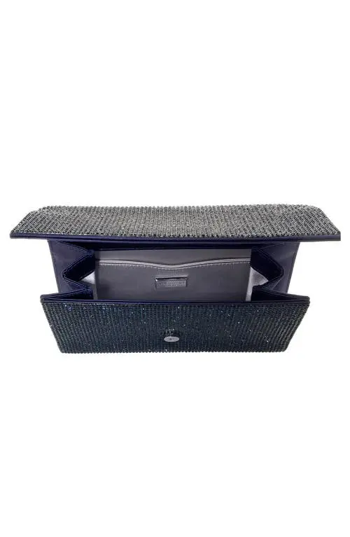 Judith Leiber Fizzoni Beaded Clutch - Silver Navy
