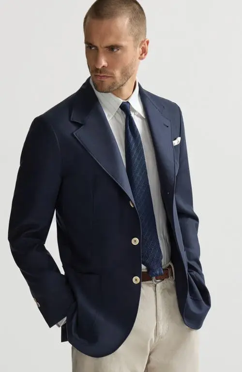 Brunello Cucinelli Cashmere Batavia Deconstructed Blazer With Patch Pockets