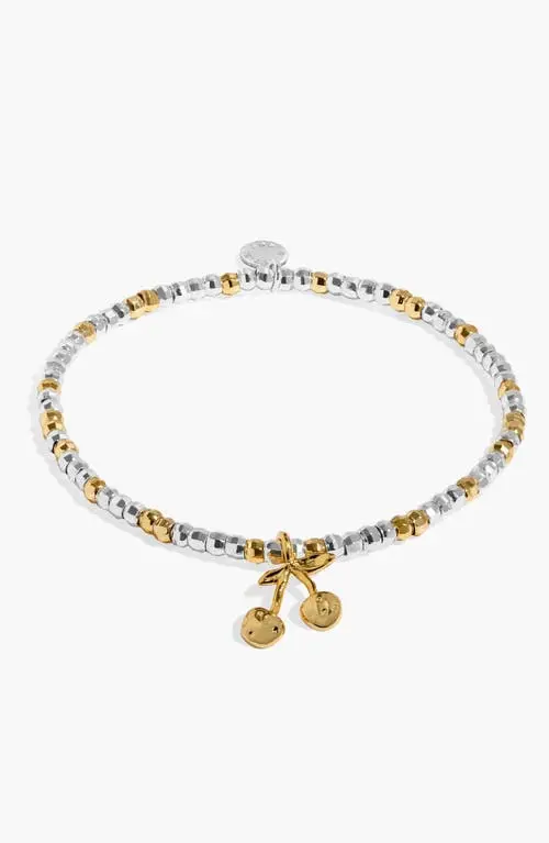 A LITTLES & CO Mon Cheri' Bracelet In Silver And Gold-tone Plating With Cherry Charm