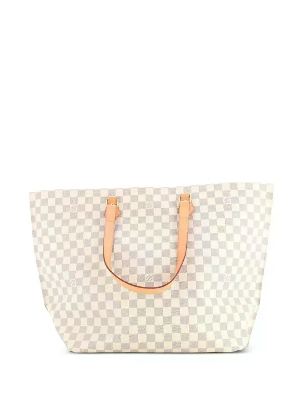 LOUIS VUITTON Damier Mm Tote Bag - White