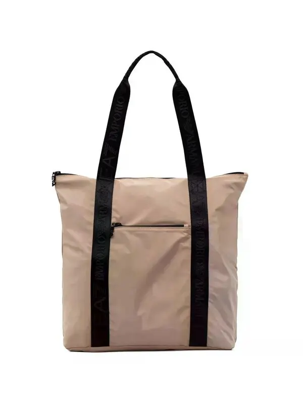 EA7 Logo Print Zip-fastening Tote Bag