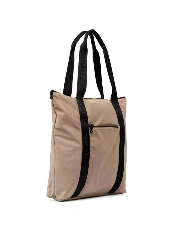 EA7 Logo Print Zip-fastening Tote Bag