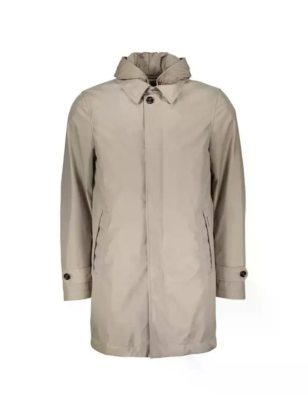 MOORER Hooded Single-breasted Overcoat