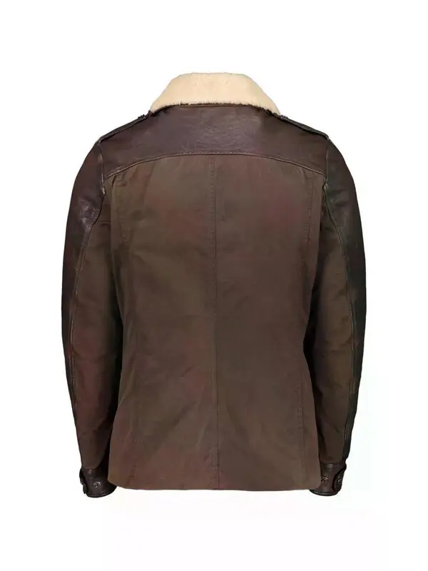 MOORER Padded Shearling Collar Jacket