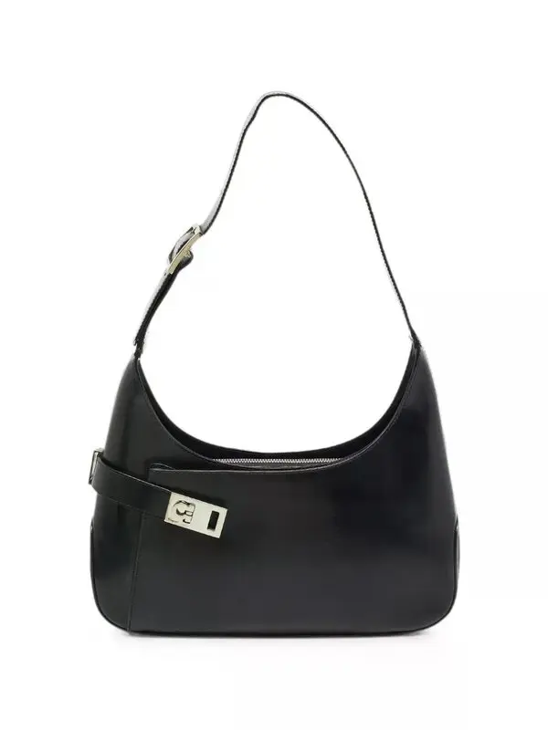 FERRAGAMO Gancini Brushed Leather Shoulder Bag