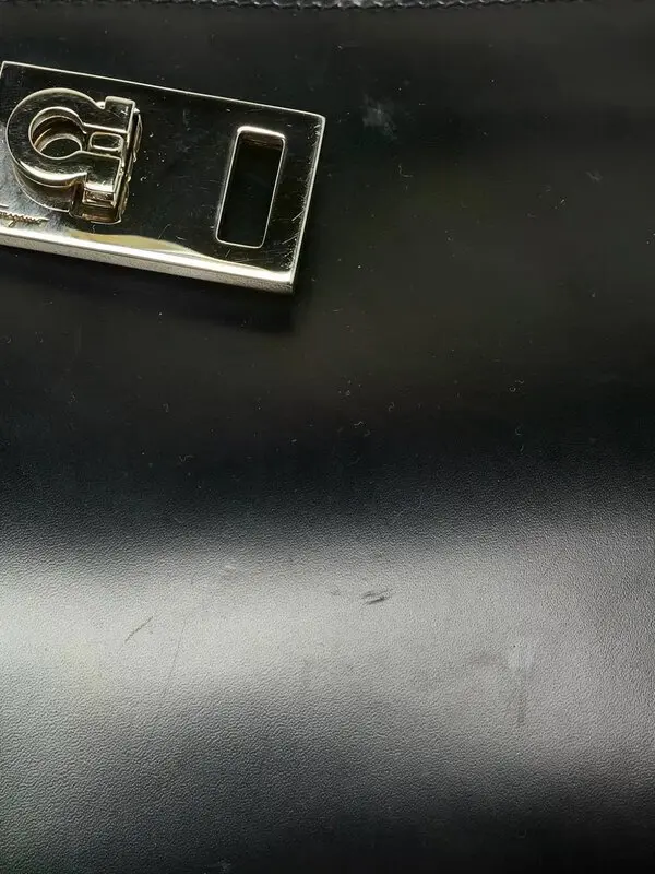 FERRAGAMO Gancini Brushed Leather Shoulder Bag