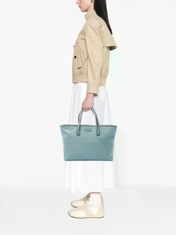 Gucci Large Gg Imprimé Tote Bag - Blue