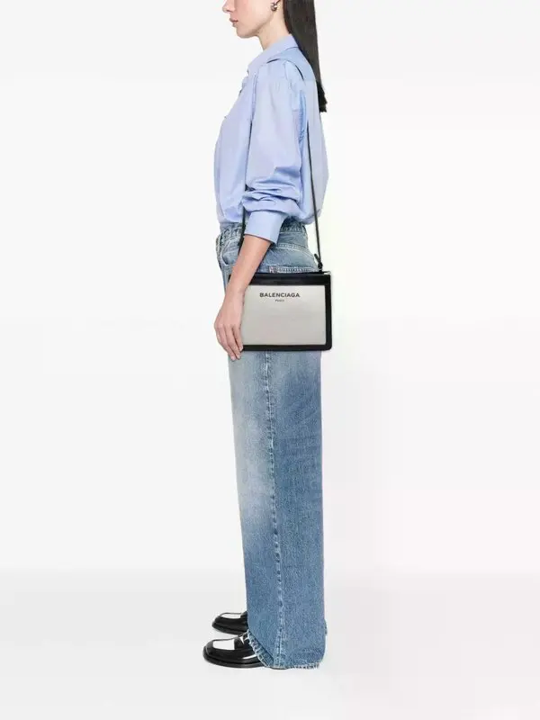 Balenciaga Canvas Navy Pochette Crossbody Bag