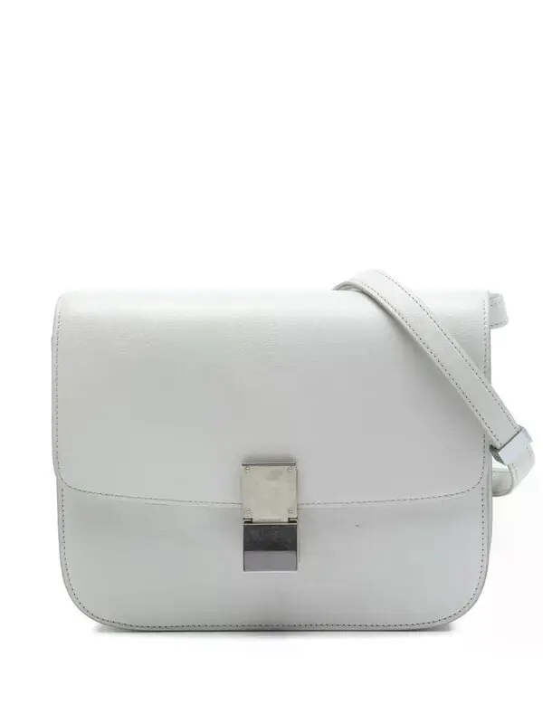 Celine Medium Calfskin Classic Box Crossbody Bag - White