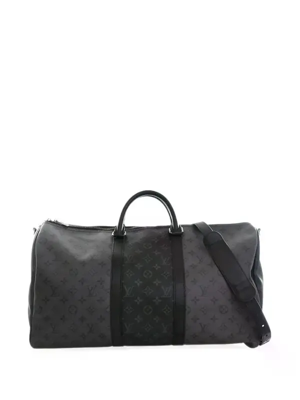LOUIS VUITTON Monogram Eclipse Reverse Keepall Bandouliere 50 Travel Bag