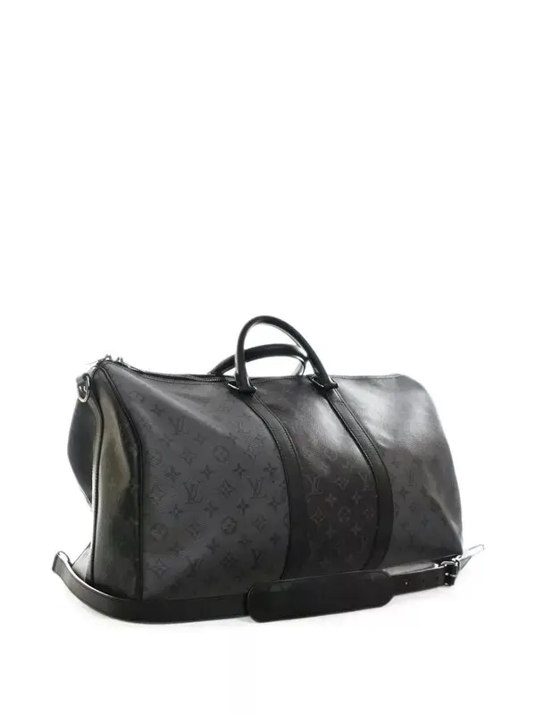 LOUIS VUITTON Monogram Eclipse Reverse Keepall Bandouliere 50 Travel Bag