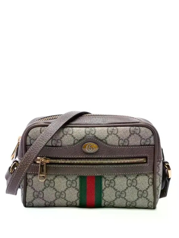 Gucci 2016-2026 Mini Gg Supreme Web Ophidia Crossbody Bag