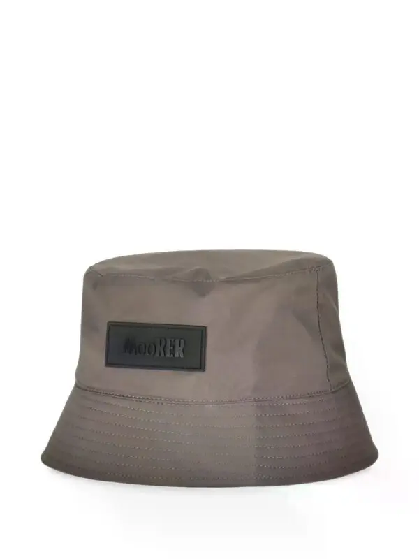 MOORER Logo Patch Bucket Hat - Grey