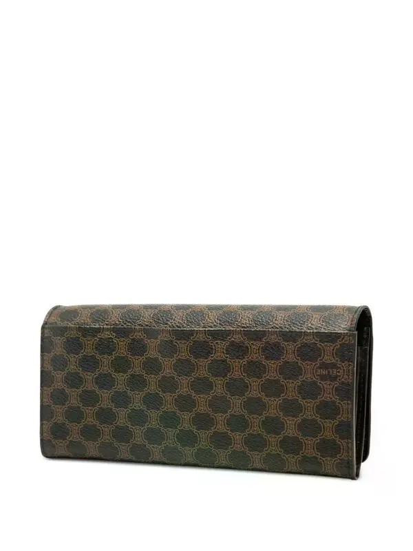 Celine 2000 Macadam Coated Canvas Wallet Long Wallets - Black