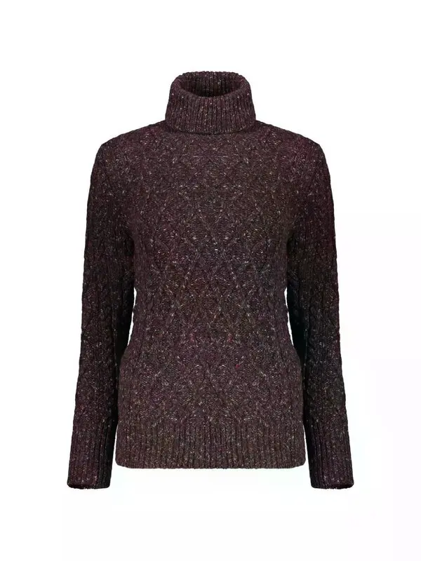 MOORER Cable-knit Roll-neck Sweater