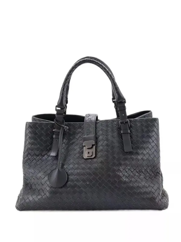 Bottega Veneta Roma Bag Intrecciato Nappa Medium Tote Bag - Blue
