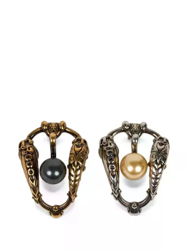 Etro Earrings With Pearl Bead And Animal Buckle