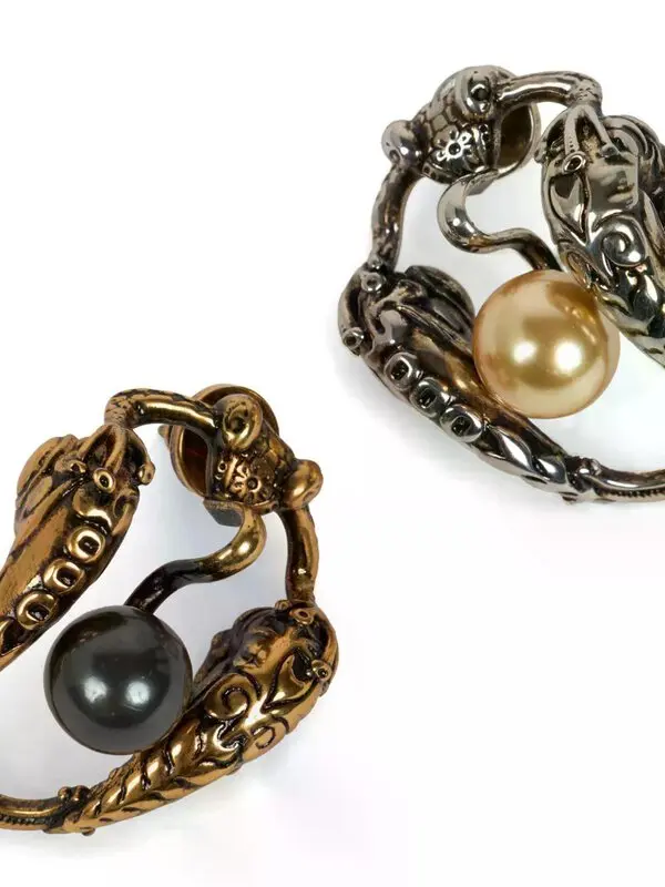 Etro Earrings With Pearl Bead And Animal Buckle