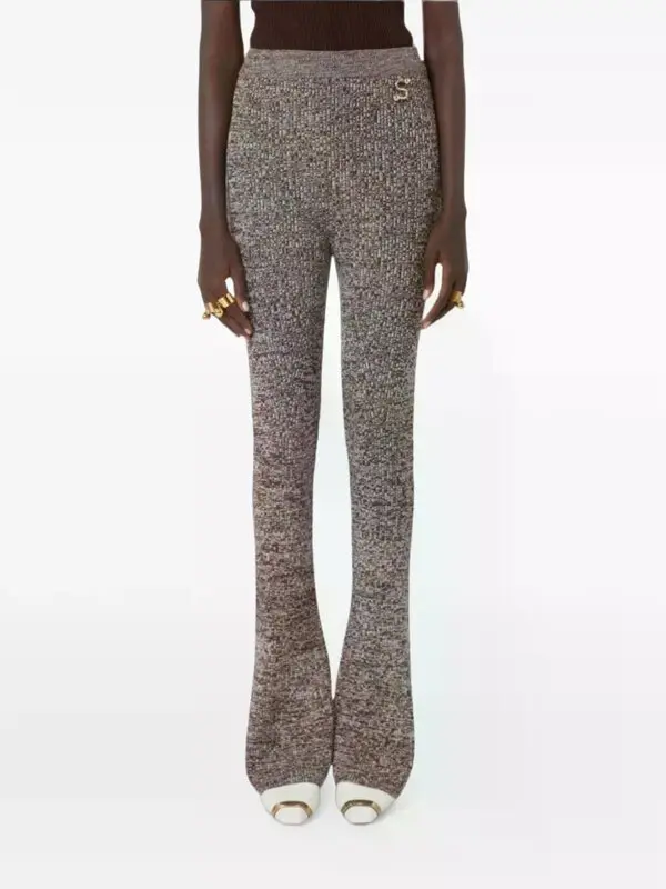 Sportmax Logo Plaque Flared Trousers