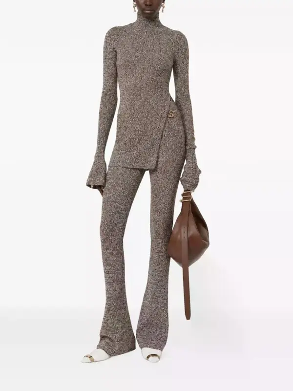 Sportmax Logo Plaque Flared Trousers