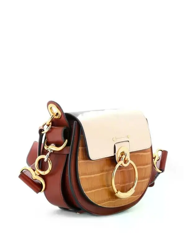 Chloé Tess Bag With Crocodile Embossed Detail - Brown