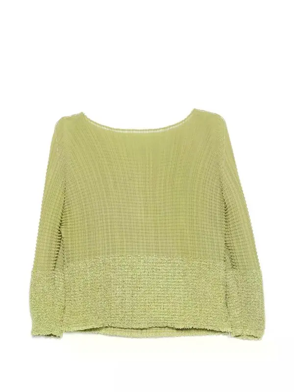 Issey Miyake Plissé-effect Three-quarter Sleeve Top