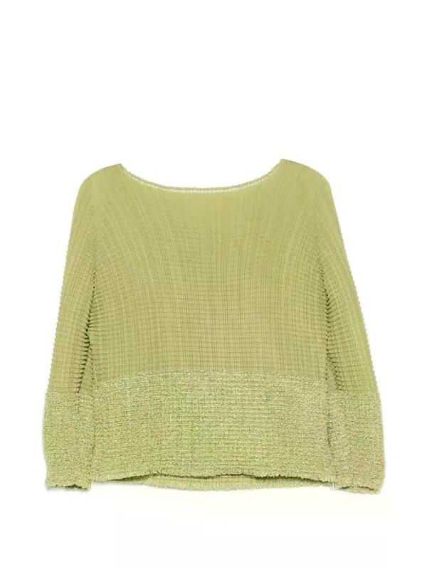 Issey Miyake Three-quarter Sleeve Textured Top