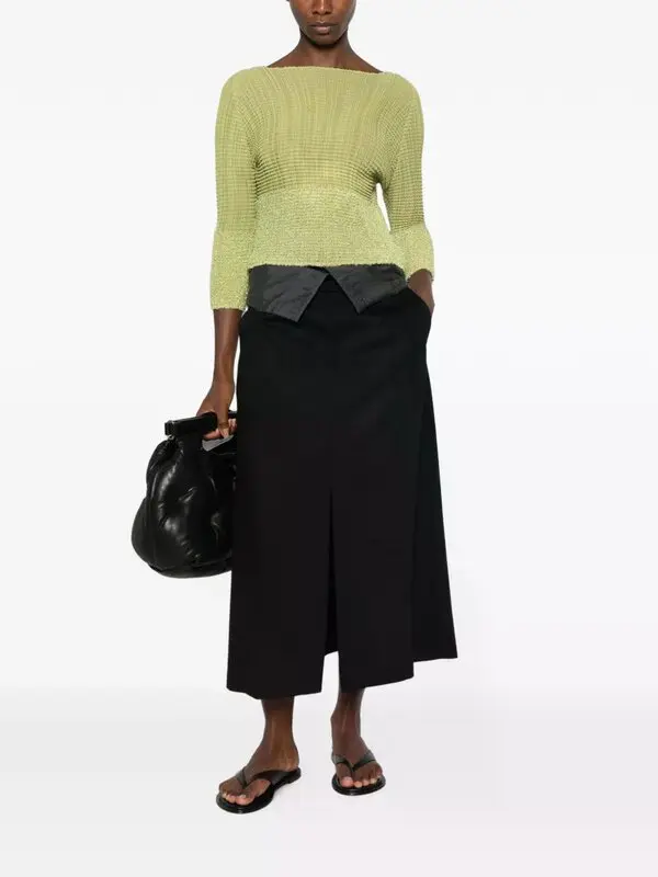 Issey Miyake Three-quarter Sleeve Textured Top