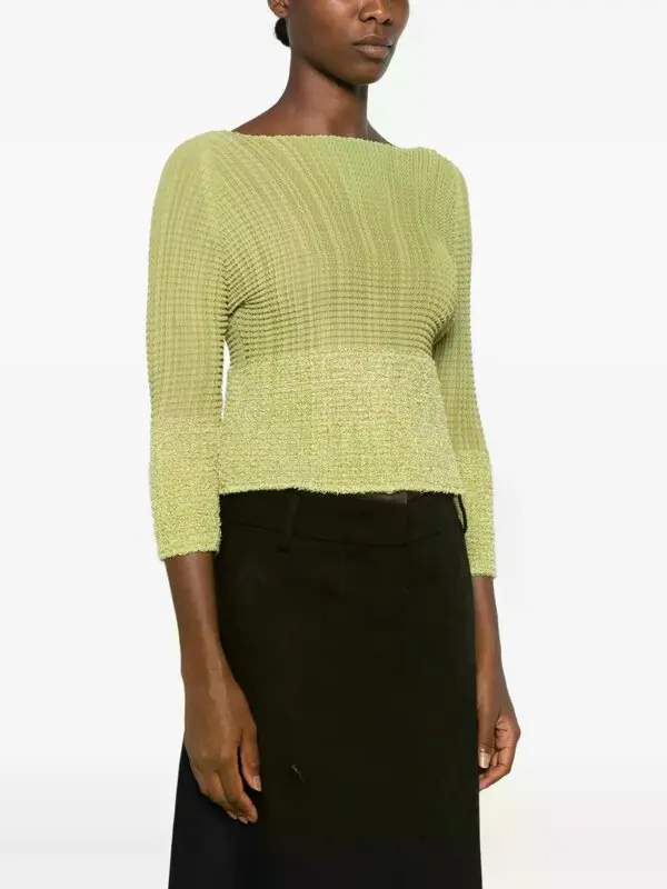 Issey Miyake Three-quarter Sleeve Textured Top