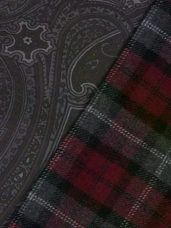 Etro Wool And Silk Scarf With Metal Fringing And Two Motifs