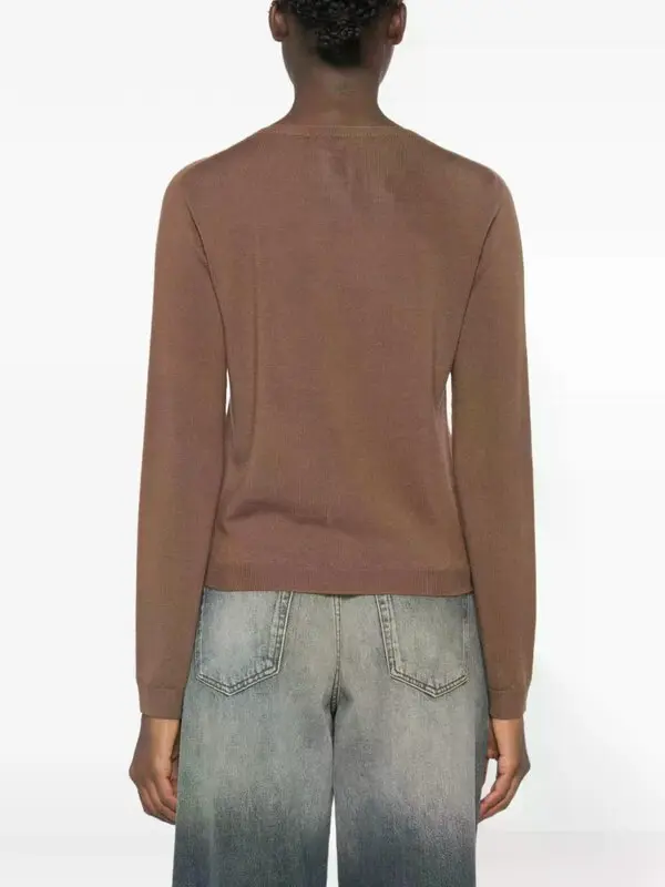 ERMANNO FIRENZE Logo-embroidered Bead-embellished Sweater