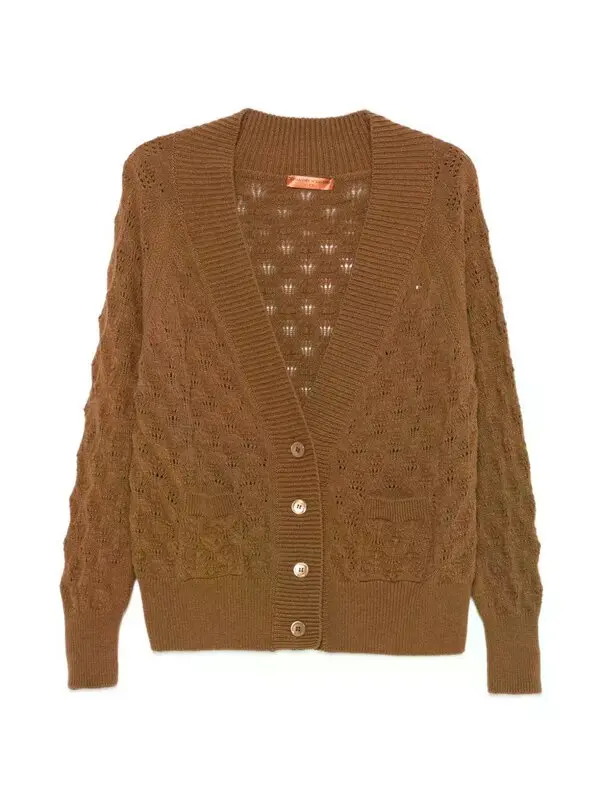 Ermanno Scervino Cable Knit Pointelle Cardigan