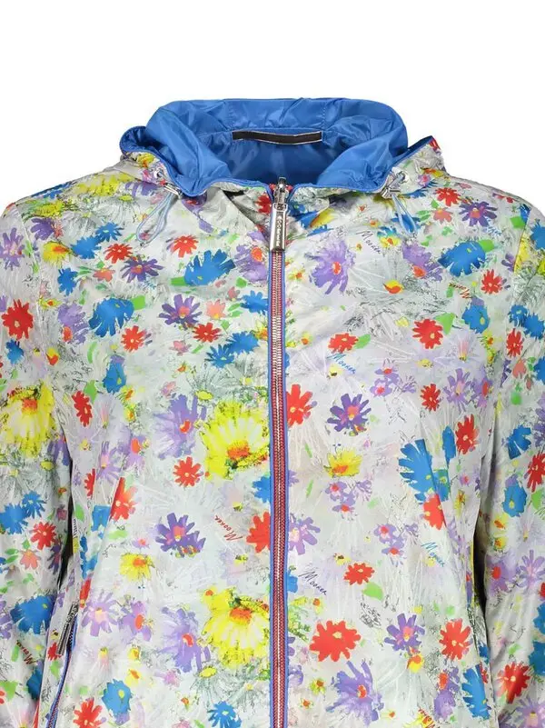 MOORER Reversible Floral Print Hooded Jacket - White