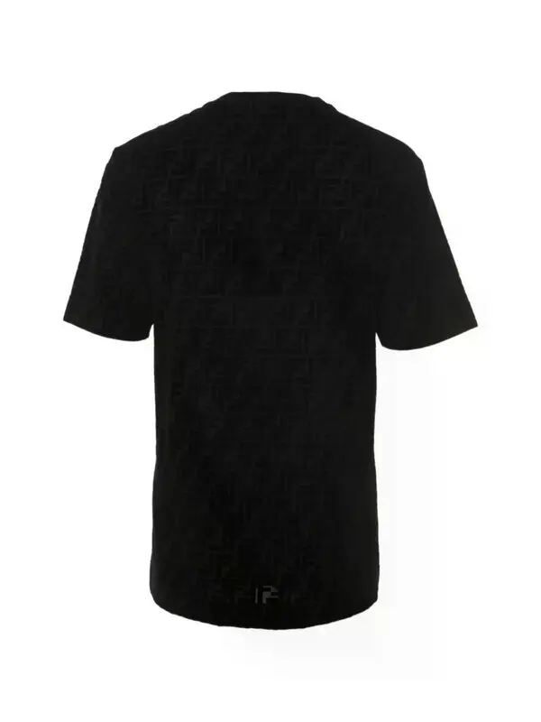 Fendi Ff Motif Velvet T-shirt - Black