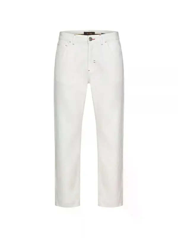 MOORER Logo-patch Straight-leg Jeans