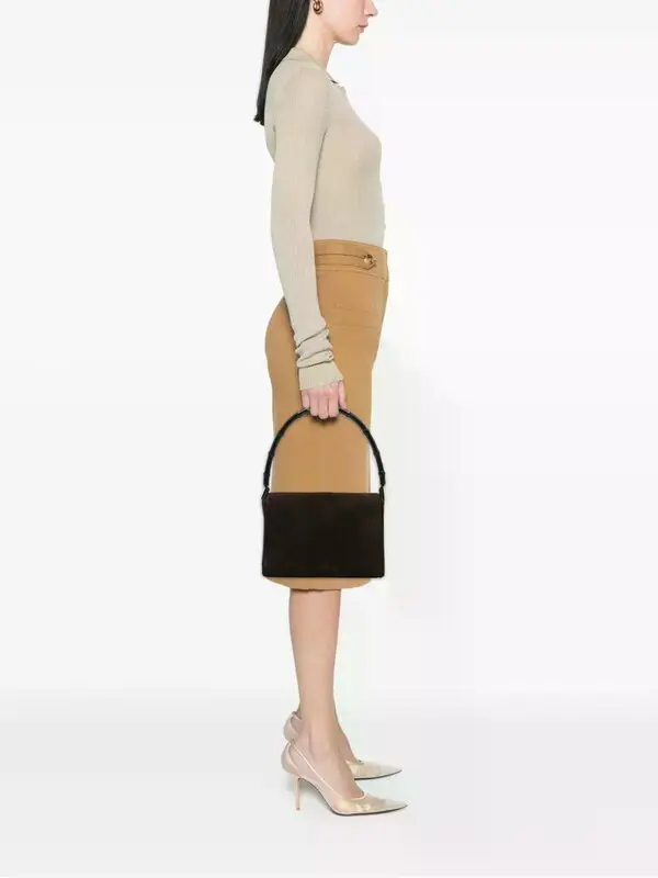 Gucci Suede Bamboo Handbag