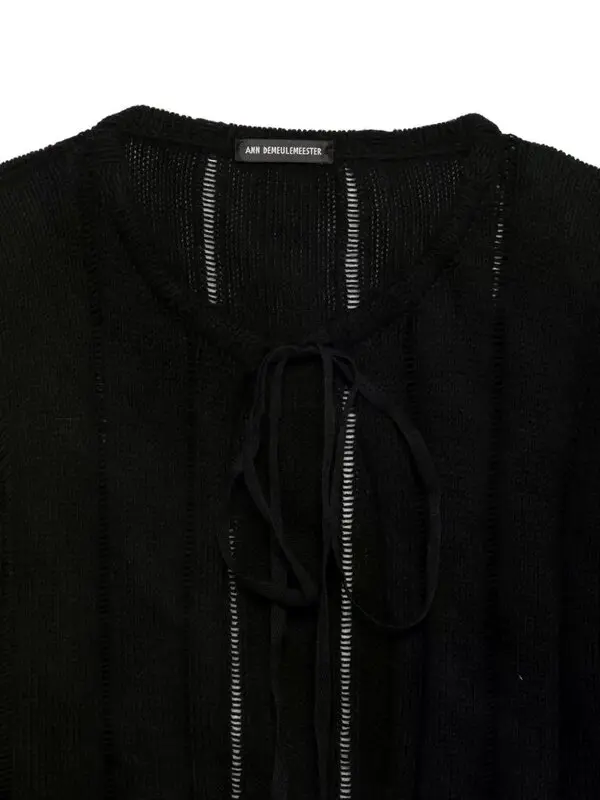 ANN DEMEULEMEESTER Open-knit Cardigan With Tie Fastening