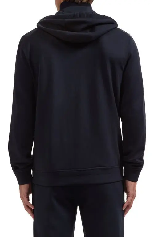 Bugatchi Soft Touch Full Zip Hoodie - Navy