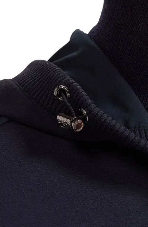 Bugatchi Soft Touch Full Zip Hoodie - Navy