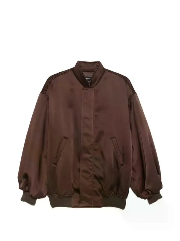 Federica Tosi Satin-finish Oversized Bomber Jacket