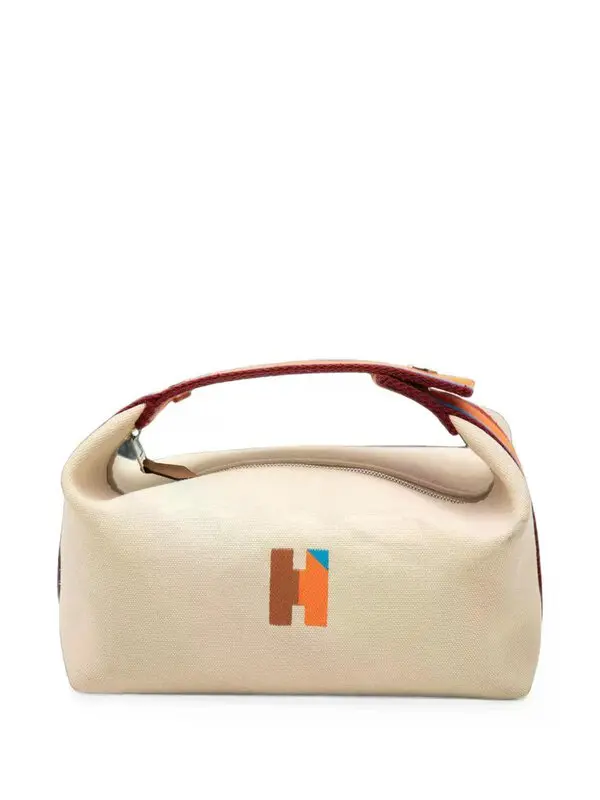 Hermès 2010-2026 Small Toile Bride A Brac H Pavillon Case Vanity Bag - Brown