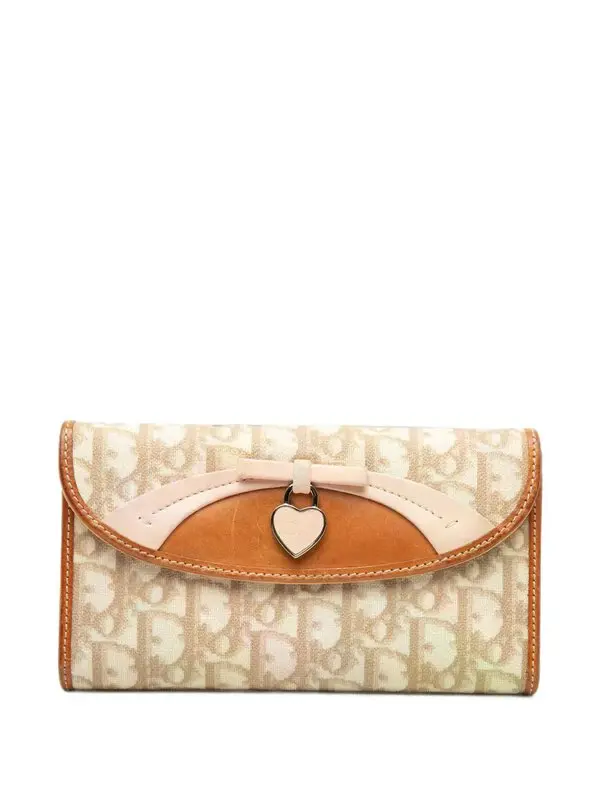 Dior 2007 Diorissimo Trotter Coated Canvas Romantique Wallet Long Wallets - Brown