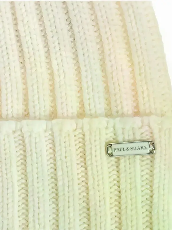 Paul & Shark Ribbed-knit Beanie Hat - White