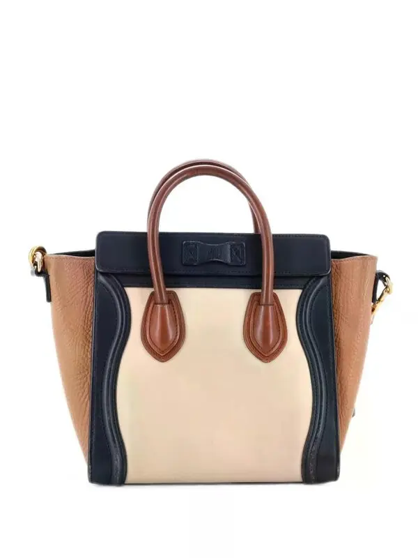 Celine Tricolor Luggage Bag Leather Nano Tote Bag