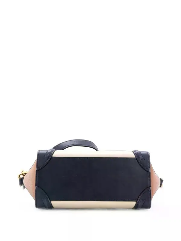 Celine Tricolor Luggage Bag Leather Nano Tote Bag
