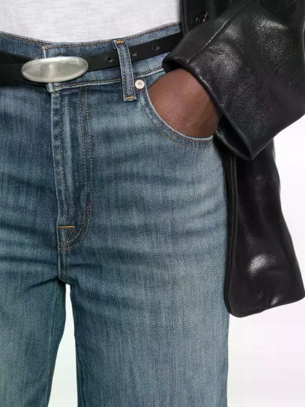 7 For All Mankind Faded Straight-leg Jeans