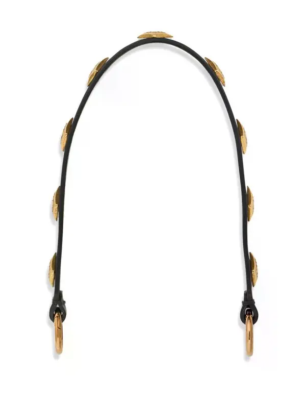 Etro Studded Leather Top Handle With Logo Clasps - Black
