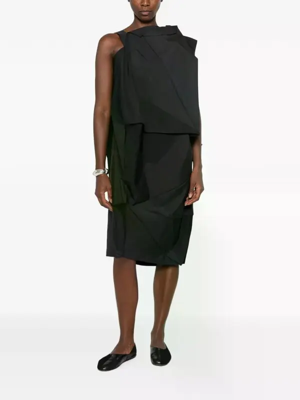 Issey Miyake Geometric Pleated Midi Dress